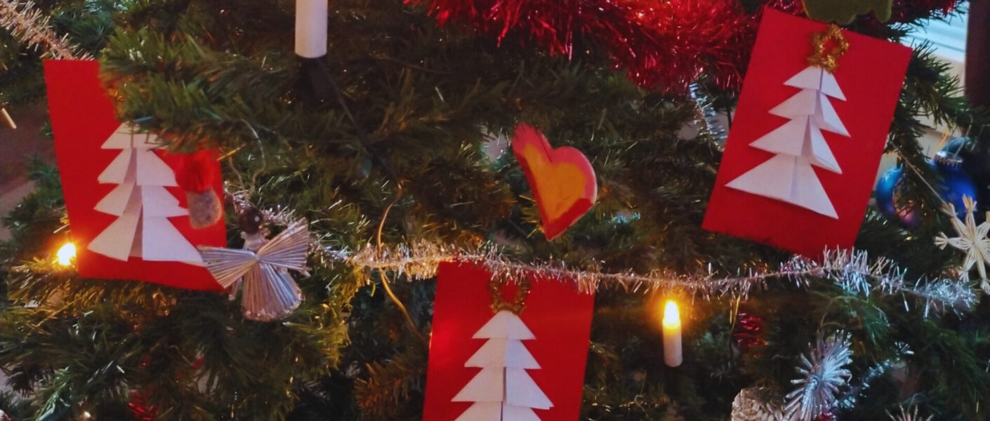 Helppo ja nopea joulukortti — kasvatusmosaiikki